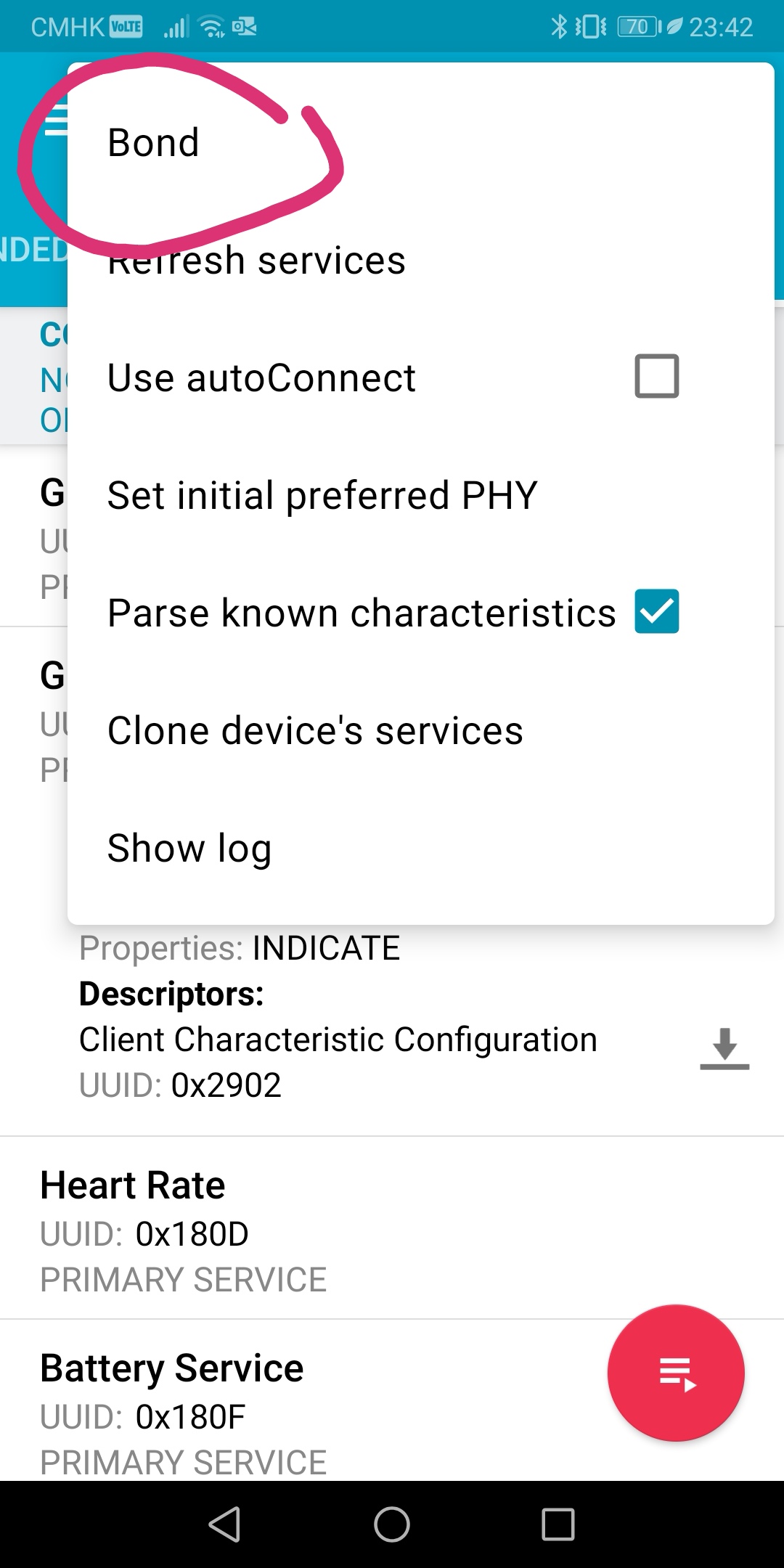 How to bond with another host B (central) during device is connecting ...