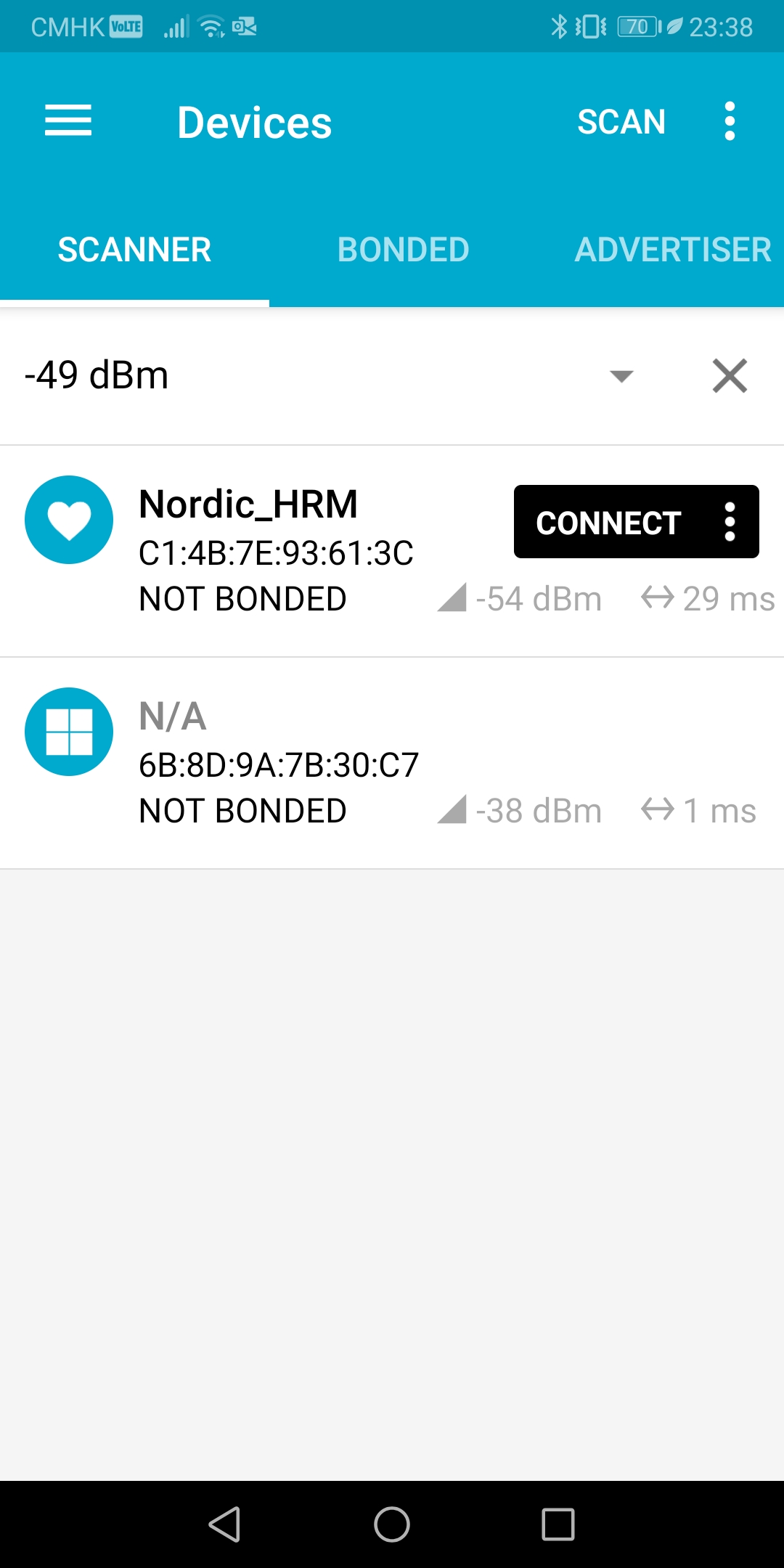 How to bond with another host B (central) during device is connecting ...