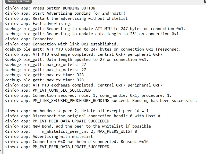 How to bond with another host B (central) during device is connecting ...